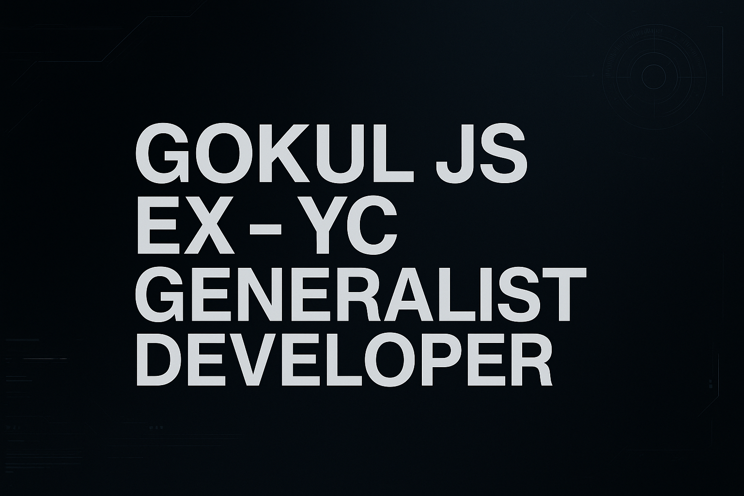 Gokul JS - Ex-YC Alumnus W21